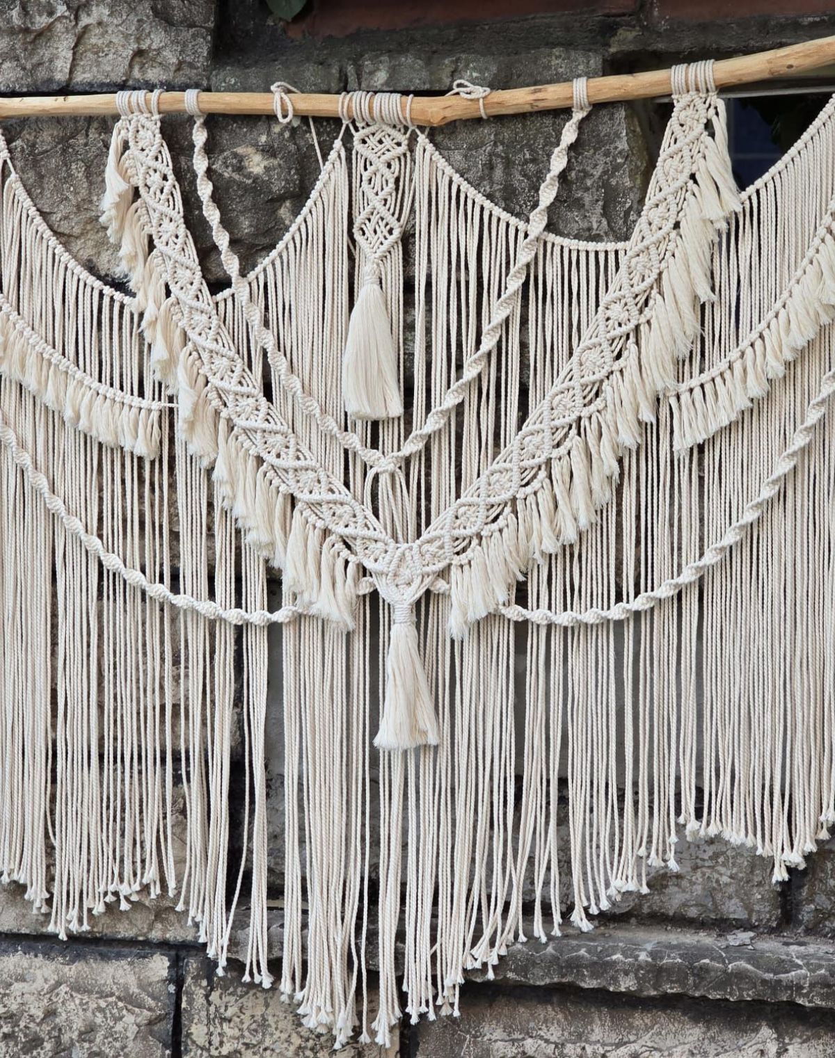 Motifli Bohem Makrome Duvar Süsü | El Yapımı ve Zarif Dekor - komeksepeti.com