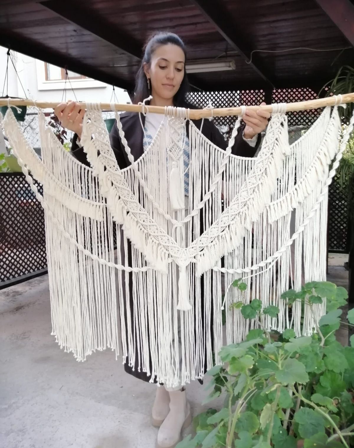 Motifli Bohem Makrome Duvar Süsü | El Yapımı ve Zarif Dekor - komeksepeti.com